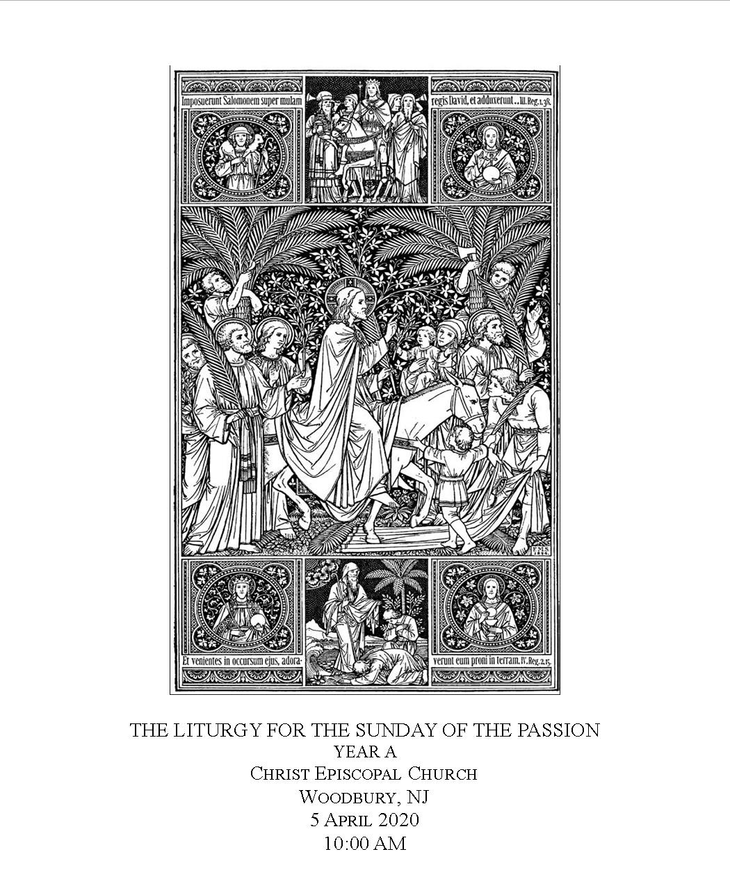 Palm Sunday Service Sheet - April 5, 2020 - Christ Church Woodbury ...