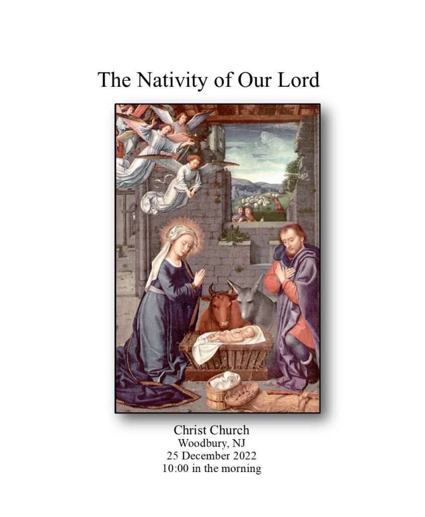 Weekly Service Sheet for The Nativity of Our Lord December 25 at 10 AM ...