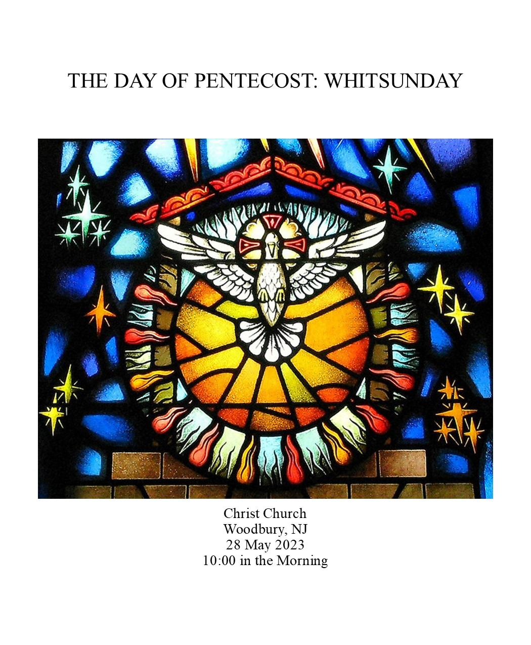 Weekly Service Sheet for The Day of Pentecost: Whitsunday May 26, 2023 ...