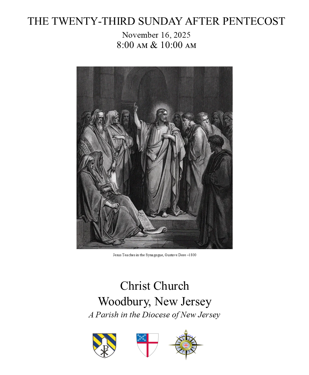 23rd Sunday after Pentecost November 16, 2025 - Christ Church Woodbury ...